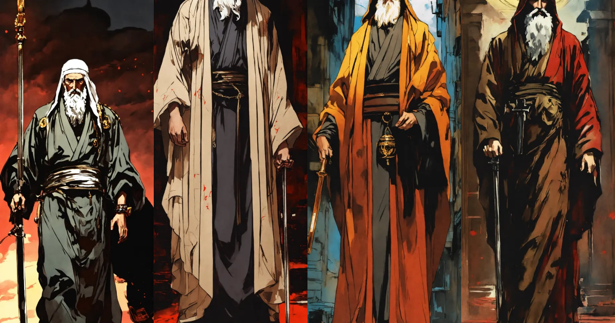 Lexica - Saint Isaac the Syrian in 80s dark Fantasy anime style, yoji ...