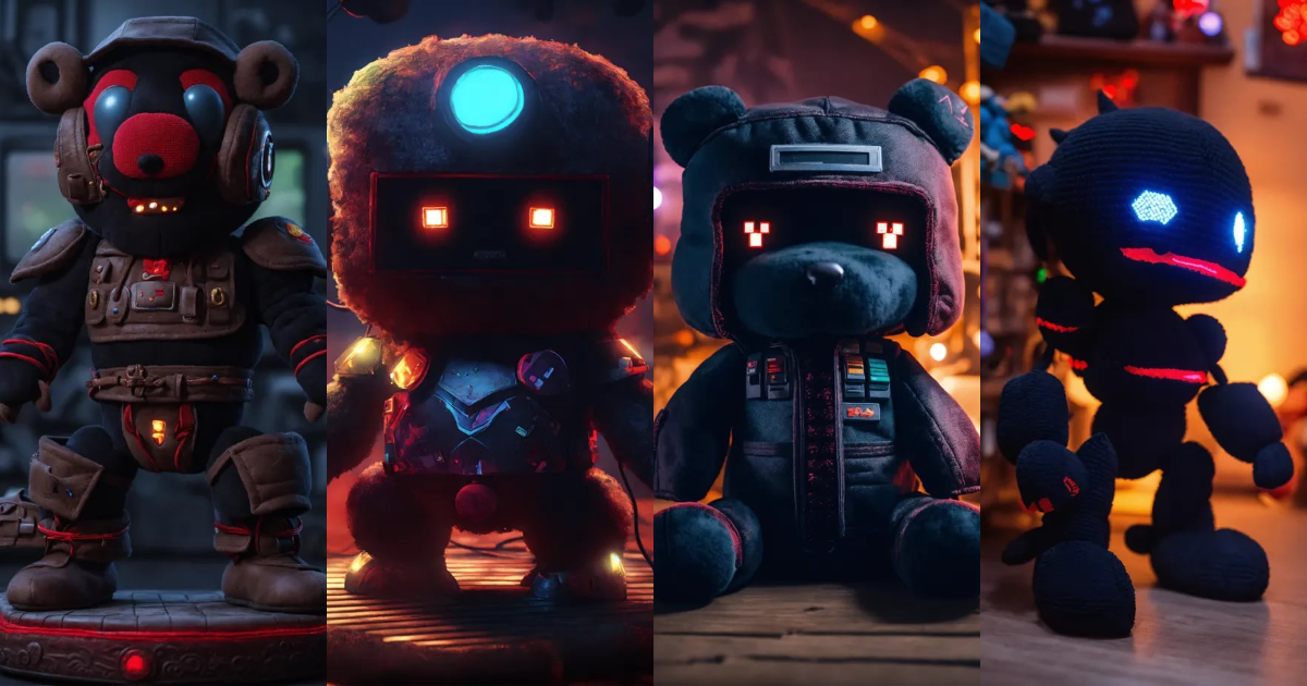 Lexica - Dark plush toy, platform game, 16 bit, computer character ...