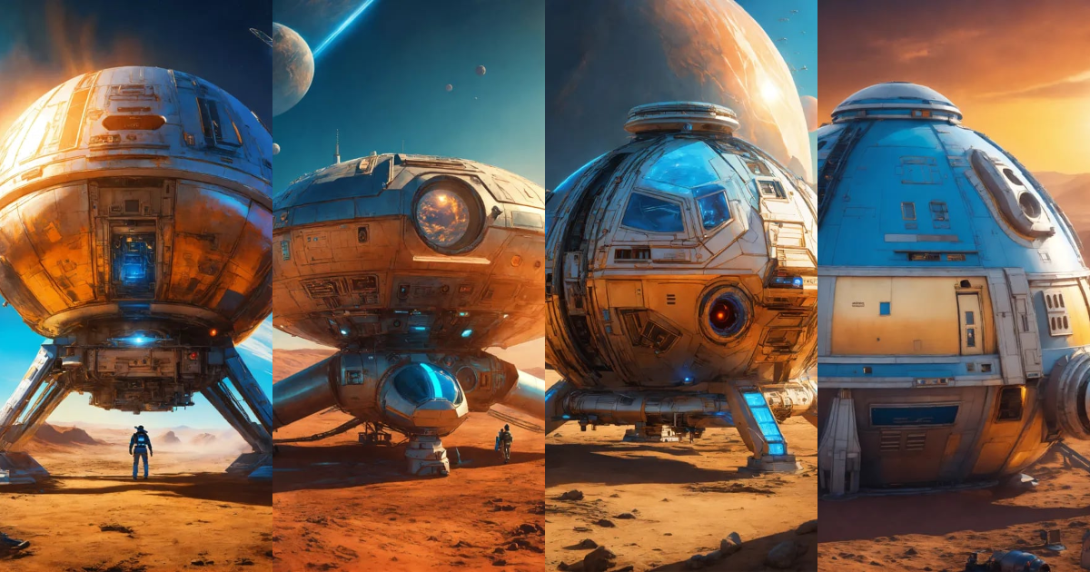 Lexica - The landed starship escape pod scratched the ground, among ...