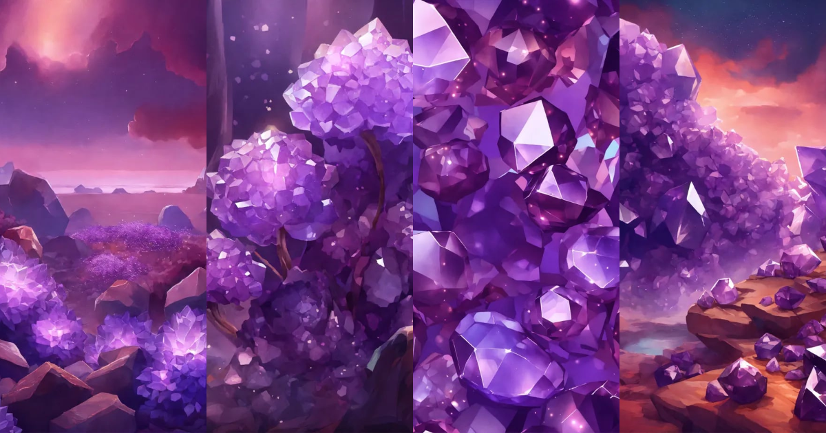 Lexica - Illustration of Beautiful clusters of Amethyst