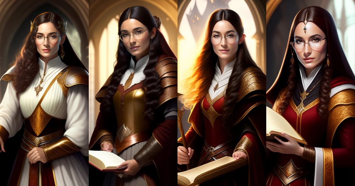 Lexica - Young female half-elf professor wearing brown robes ...