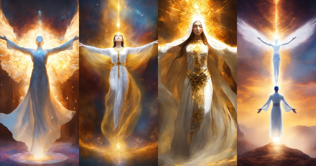 Lexica - Captivating design, spirit man ascend, The spirit being's arms ...