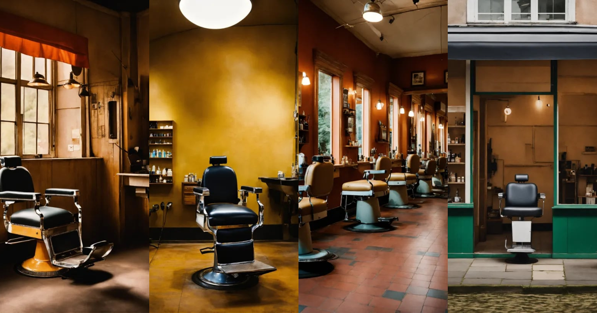 Lexica - High-resolution photograph in a landscape abstract, a barber ...