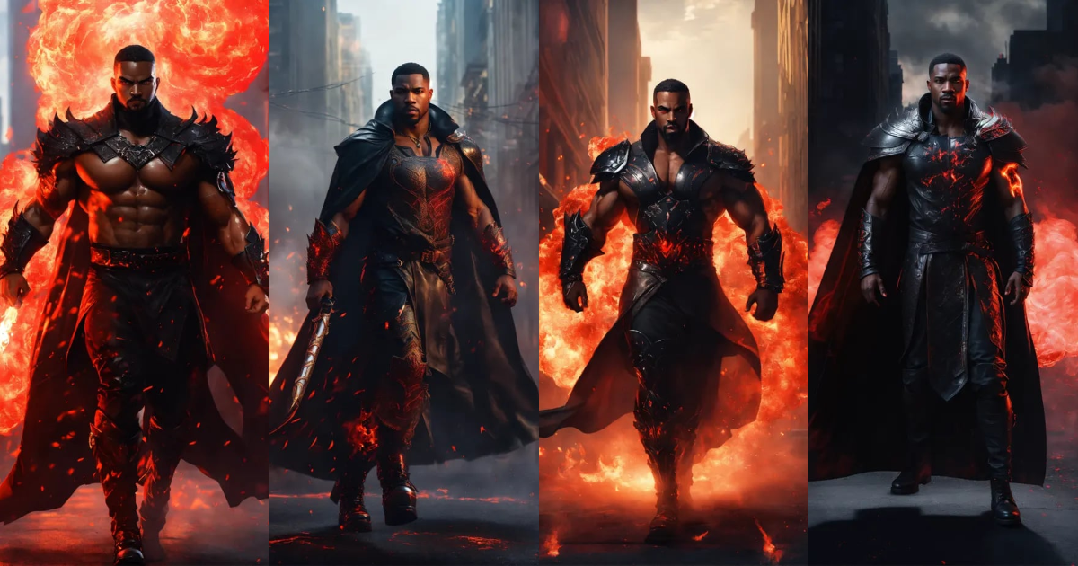 Lexica - Full body of an evil Handsome black man with short hair ...