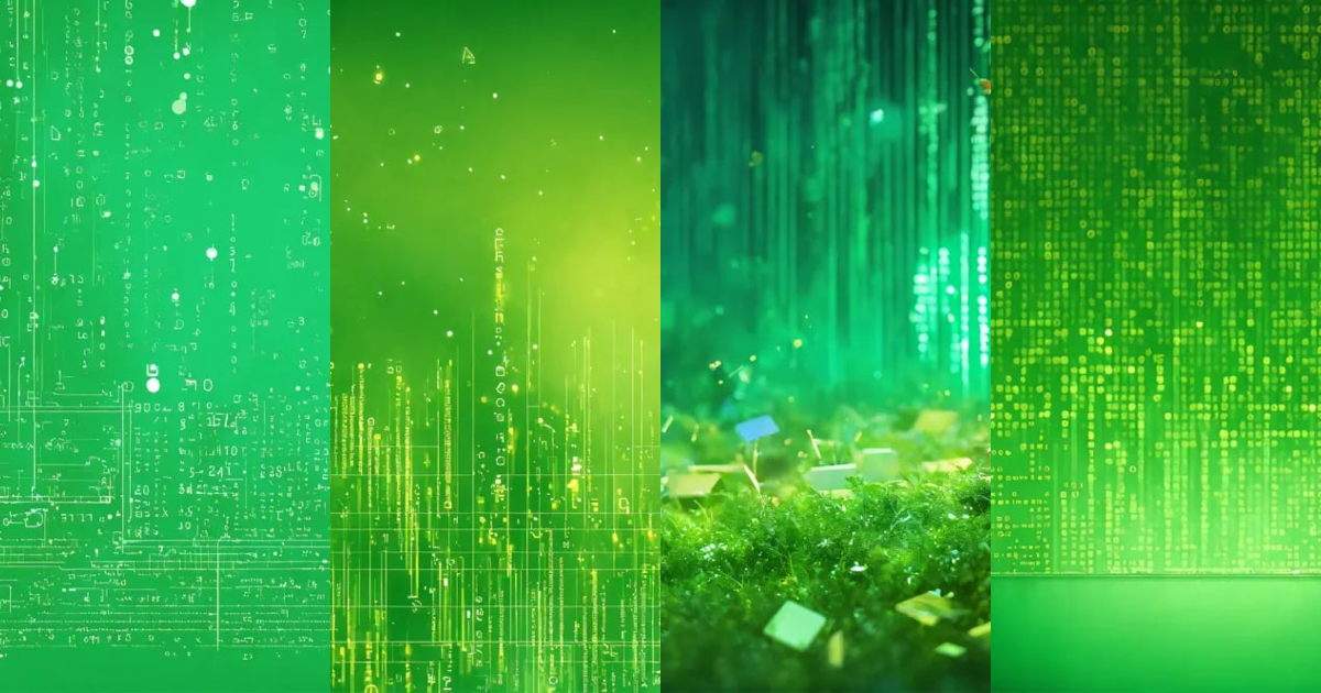 Lexica - Magical world of programming on a green background numbers and ...