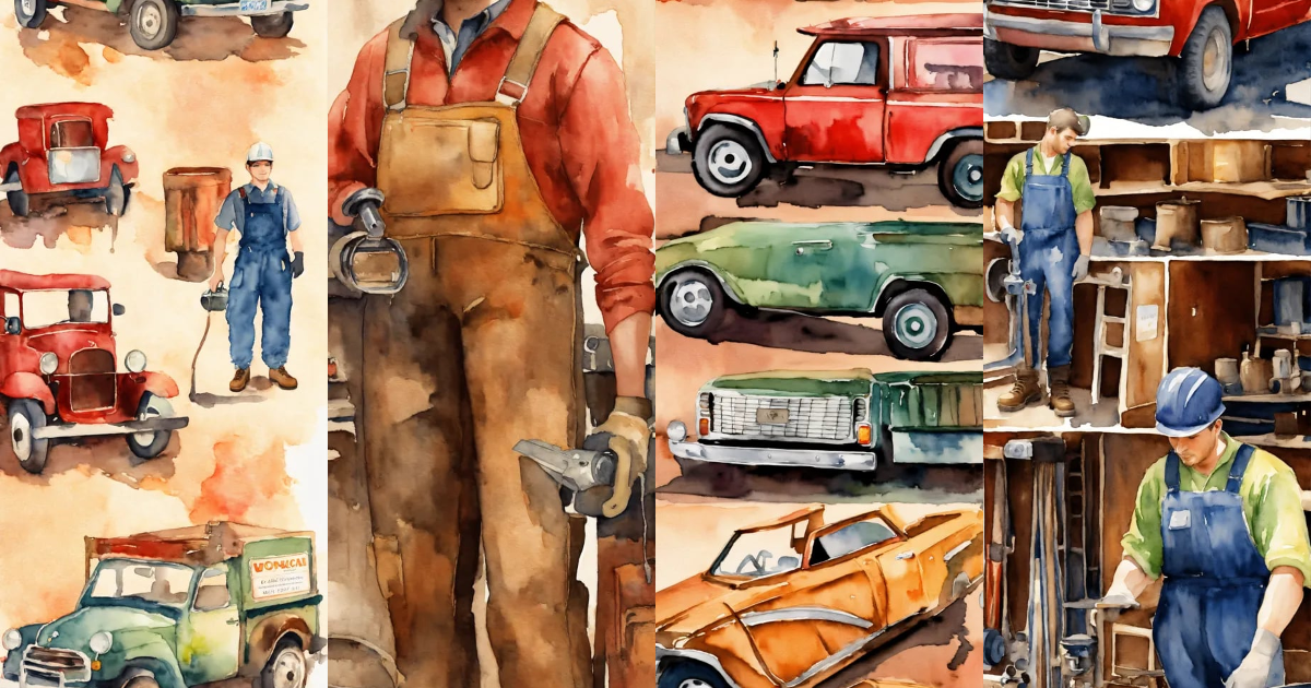 Lexica - Watercolor Working Mechanic, Clipart, Card Making, Wall Art ...