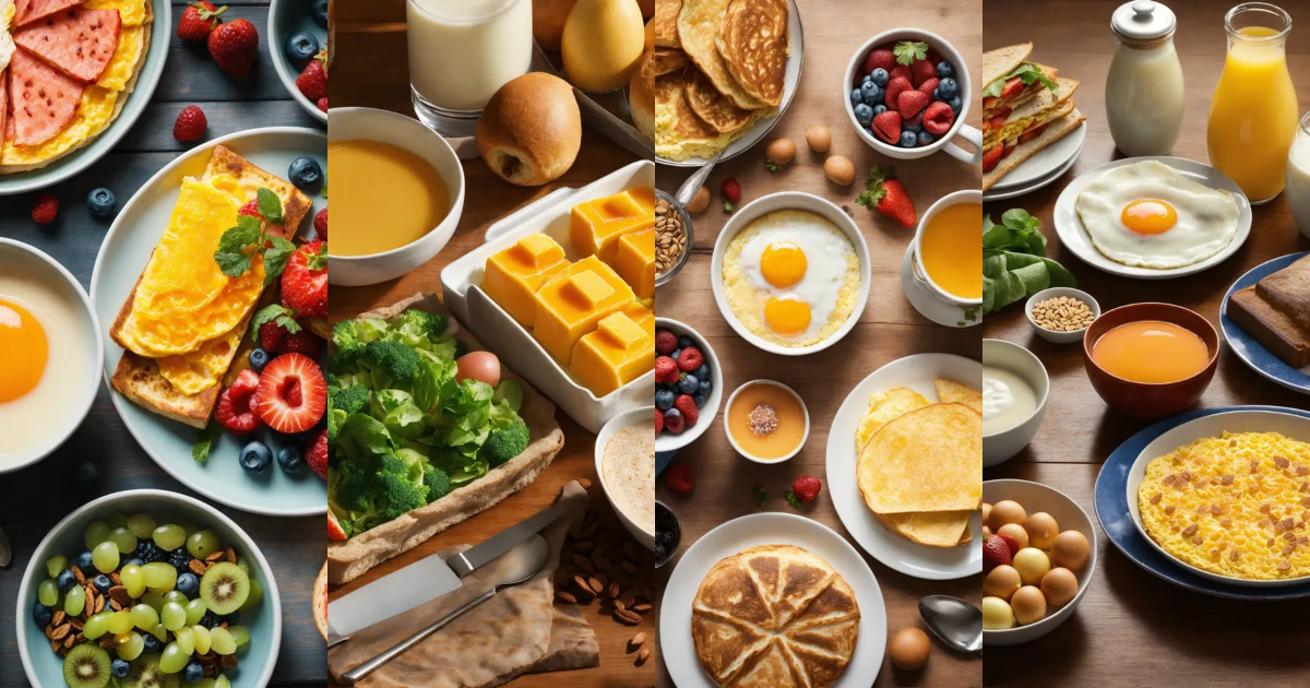 Lexica - A realistic 4HD image that shows various typical breakfast ...