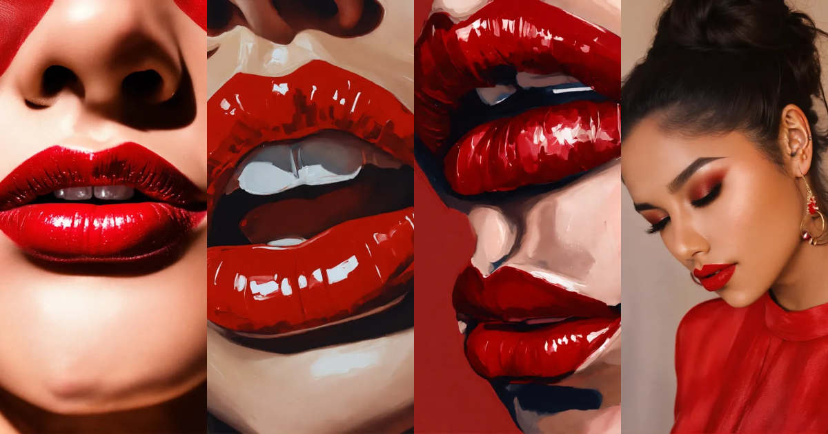 Lexica - "simple red lip painting"
