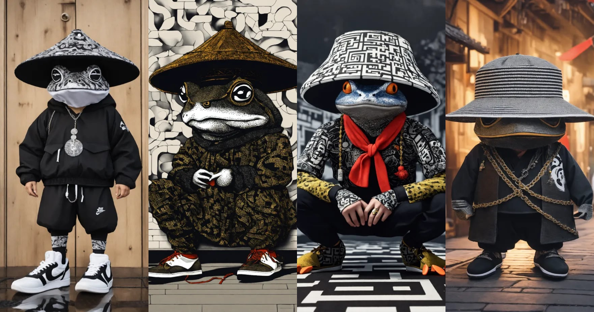 Lexica - A toad made out of a 3d black and white optical illusion, ying ...