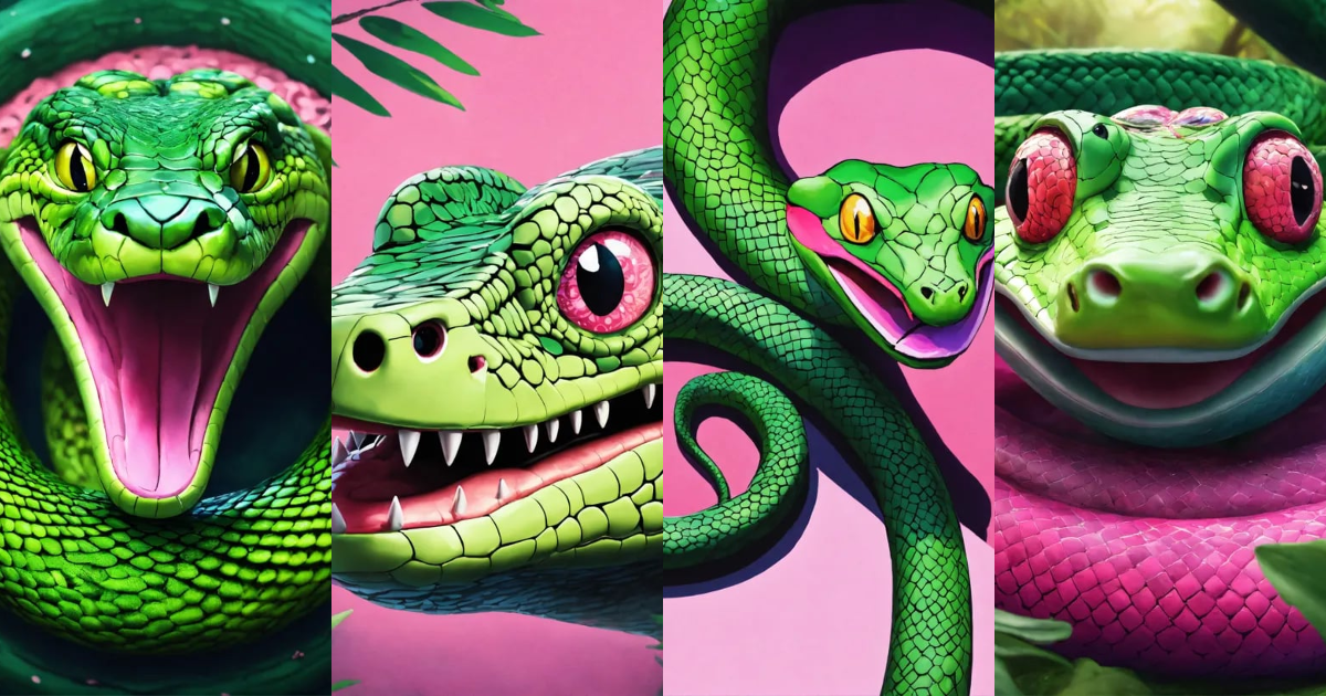 Lexica - Epic beautiful shot of Disneys Jungle Book, green snake Kaa ...