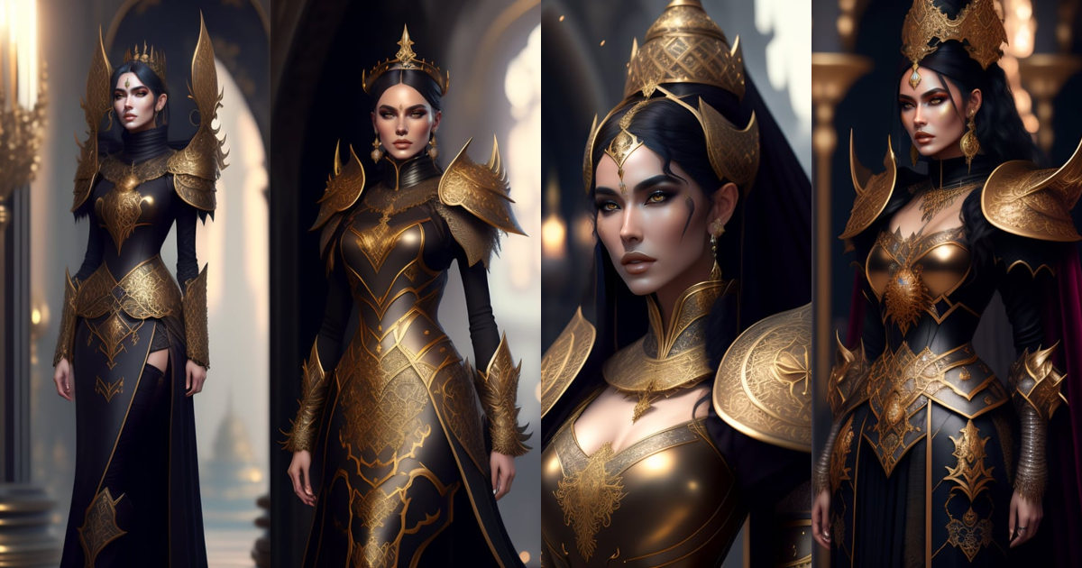 Lexica - Full body gothic queen wearing ornate filigree armor by stanley artgerm lau, greg ...