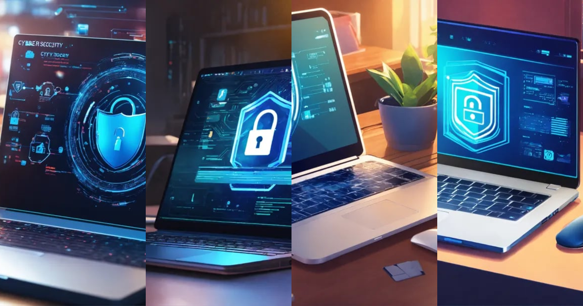 Lexica - Cyber security laptop on desk illustration