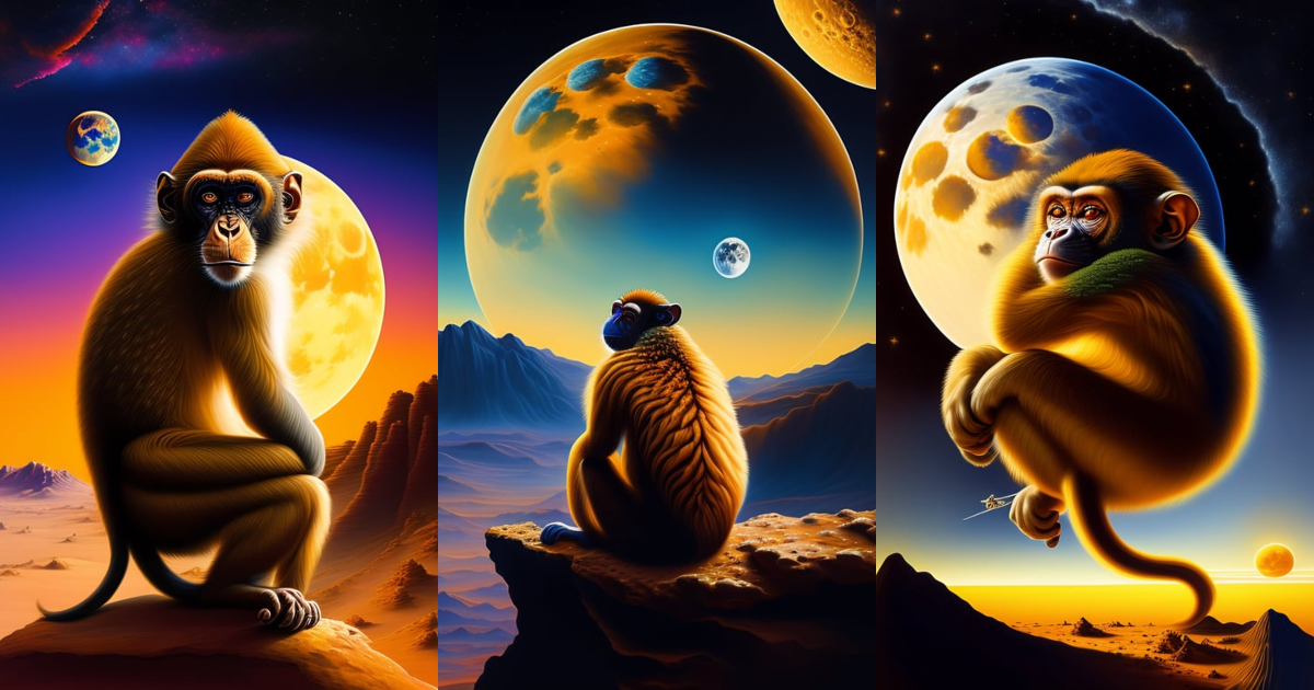 Lexica - A painting of a monkey on the moon by Salvador Dali hd, 4K ...