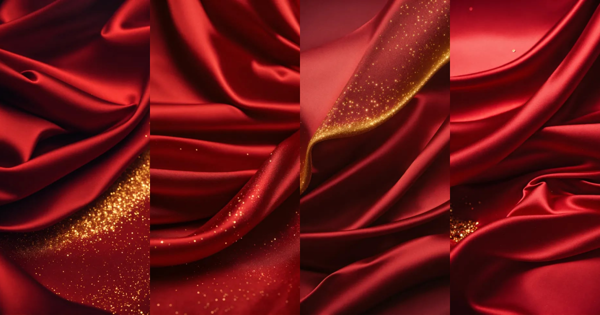 Lexica - Luxury hue of red satin, add gold sparkling dust, studio ...