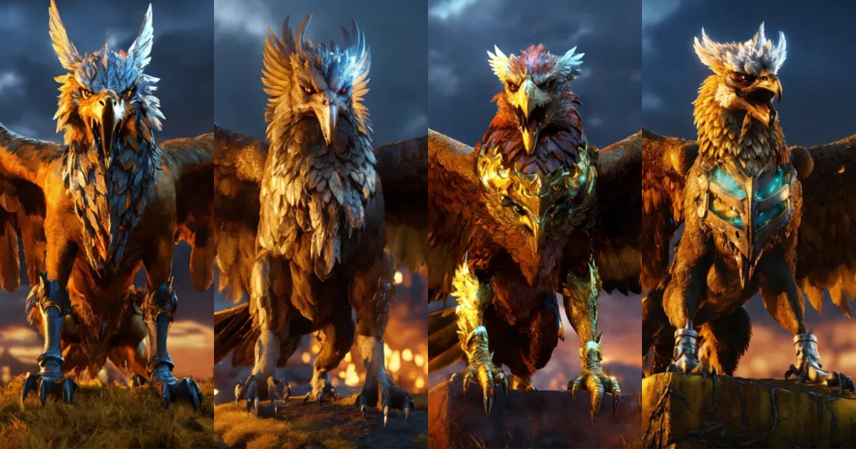Lexica - An undead griffin. 8k, HDR, unity render