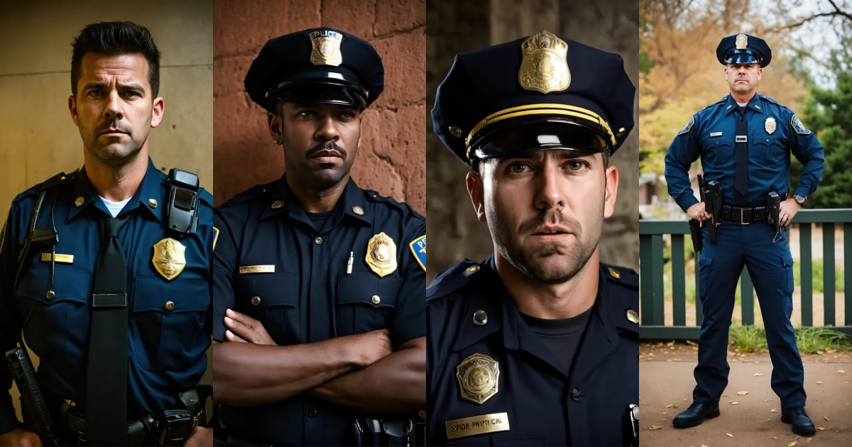 Lexica - Scared random looking unique expressive police officer ...