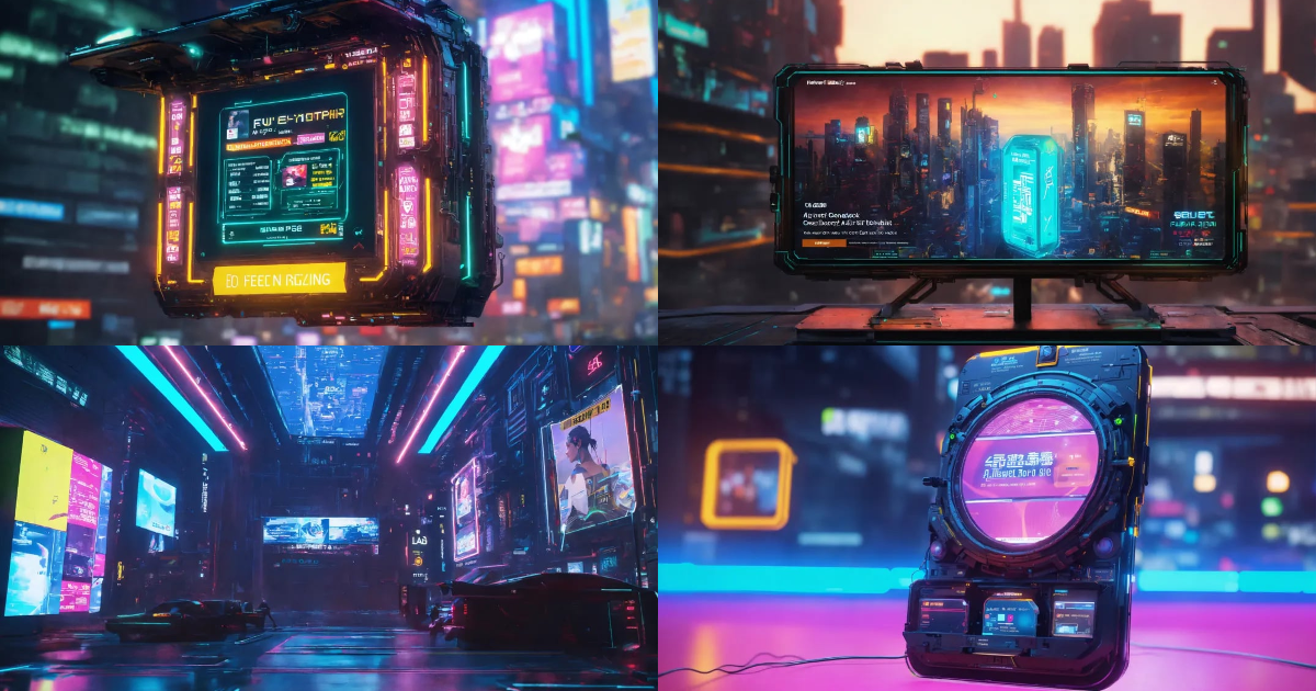Lexica - Flying ads widget, cyberpunk style, ultra detailed, 4k