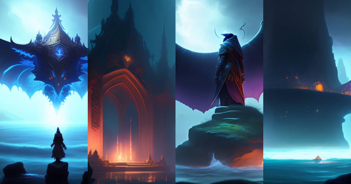 Lexica - Establishing shot of an epic demonic summoning ritual ...