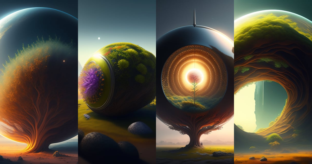 Lexica - A single sprouting seed, concept art, highly detailed, cosmic ...