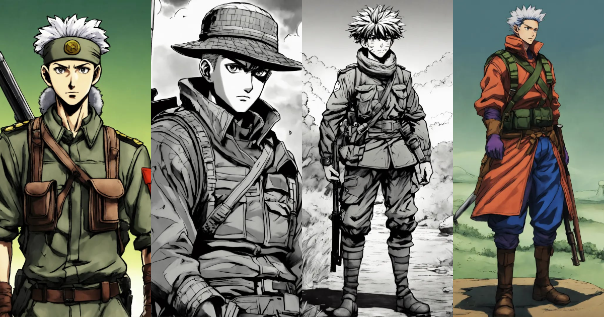 Lexica - Old manga style soldier guerilla in hunter x Hunter style