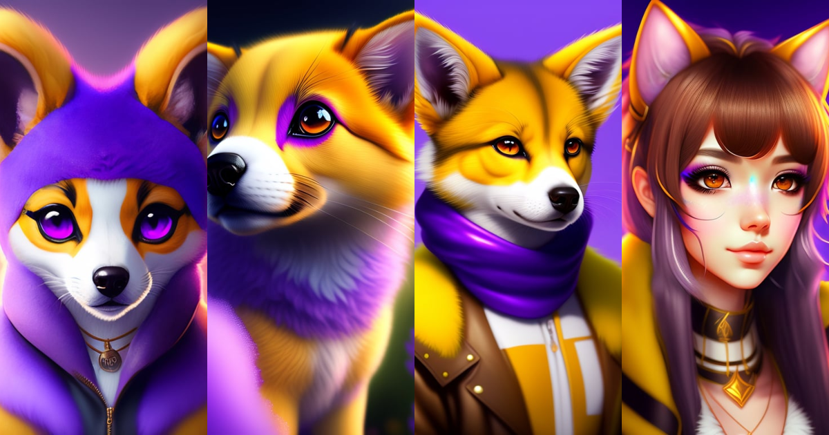 Lexica - A furry with lavender and yellow fur digital art cute anime ...