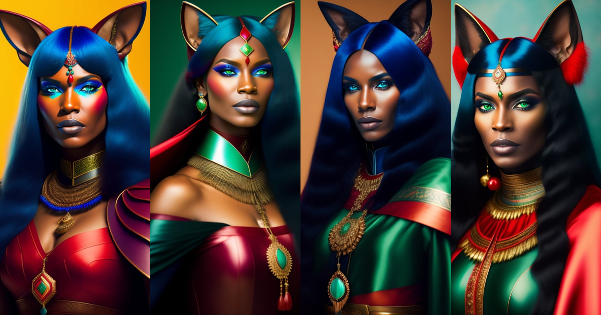 Lexica - A portrait photo of a red skin humanoïd, female, with cat ears ...