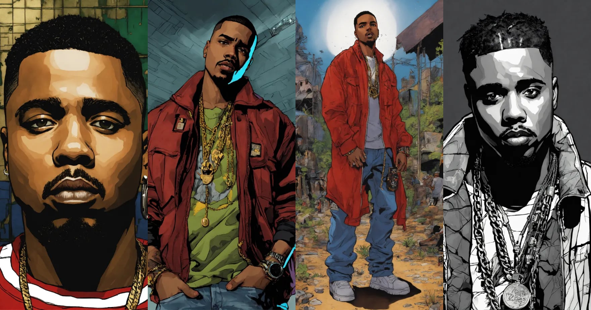 Lexica - Nas the rapper drawn by Todd Mcfarlane