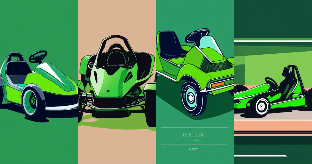 Lexica - A minimalistic illustration of a green electric go kart ...