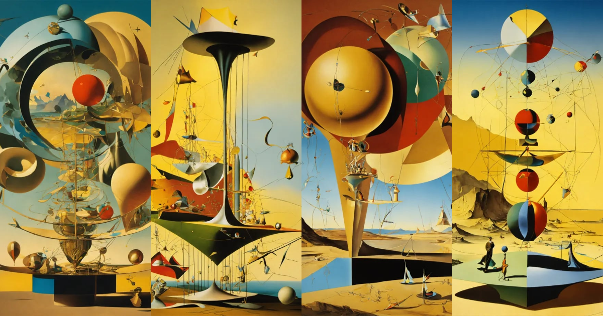 Lexica - Annual abstract, 3d composition illustration by Salvador Dali