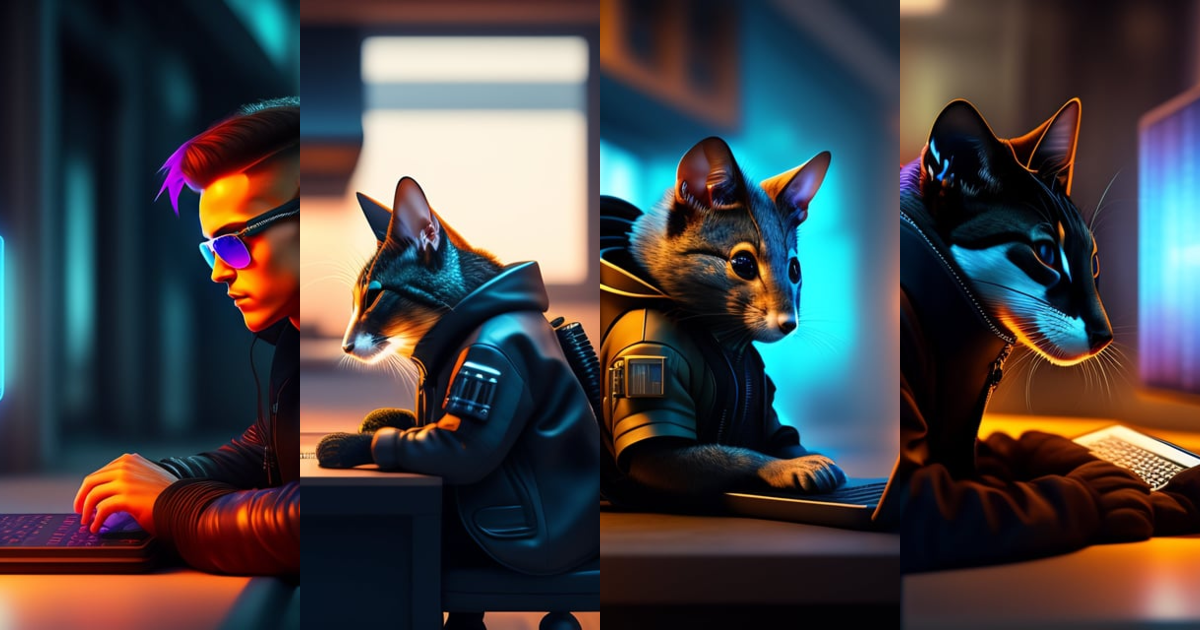 Lexica - 3d rendered jetpack cyberpunk hacker rat inside the matrix ...