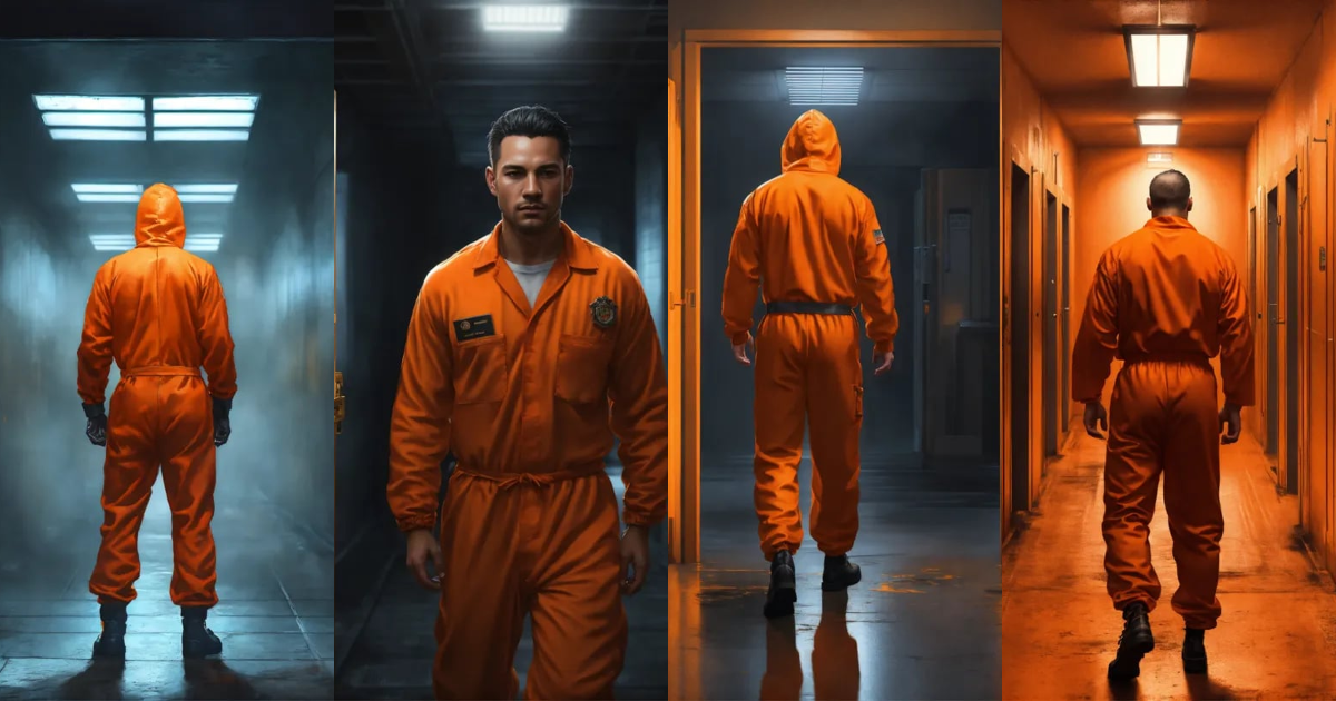Lexica - Portrait painting of a man entering the prison hallways ...