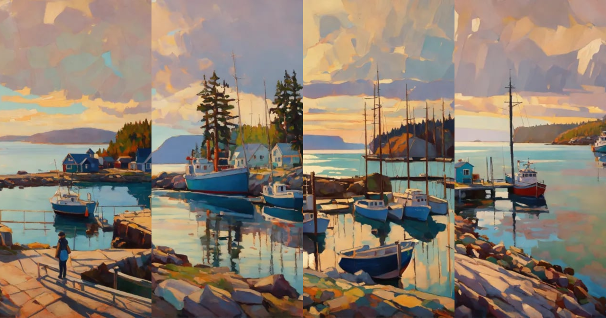 Lexica - Ocean, seashore, gaspé cliff, labrador landscape, rpg style ...