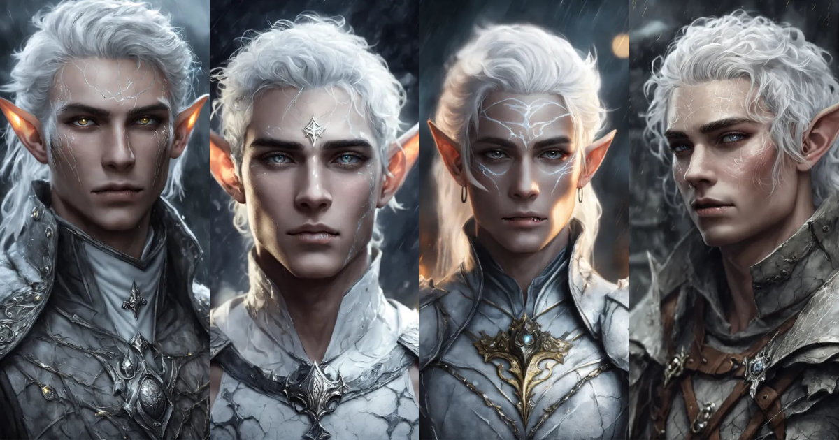 Lexica - Fantasy portrait of a ash-grey skinned elf, masculine ...