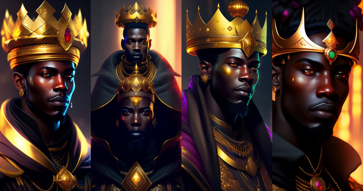 Lexica - A dark and ominous african moor with glowing eyes and a golden ...