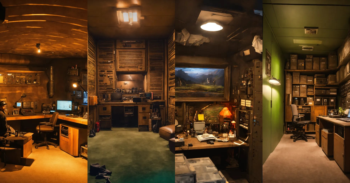 Lexica - Windsor family in a modern secret FBI bunker ,hyper realistic