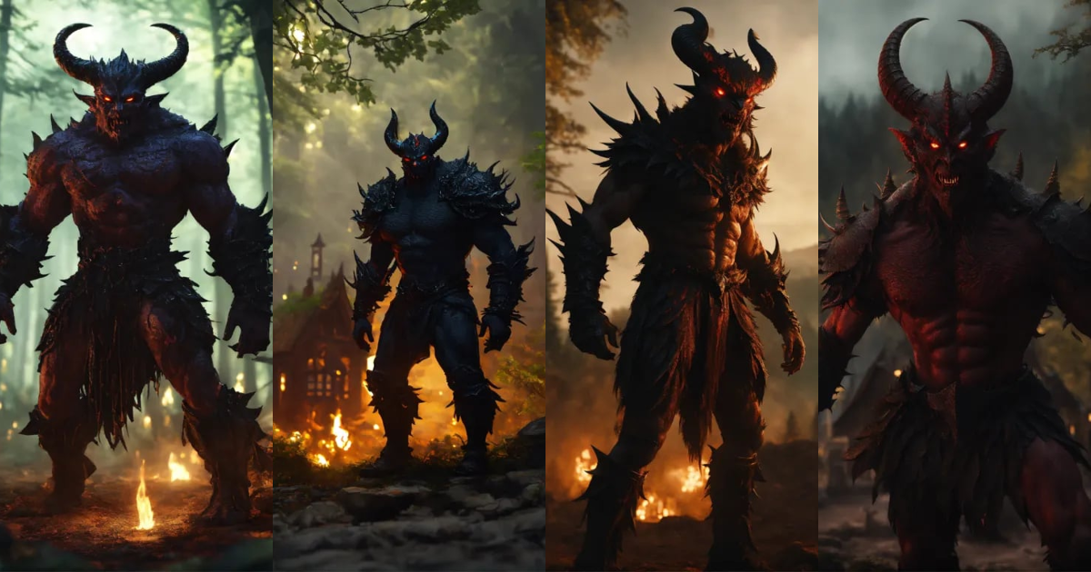 Lexica - Body Shot, ultra realistic, sinister demon, fantasy village ...