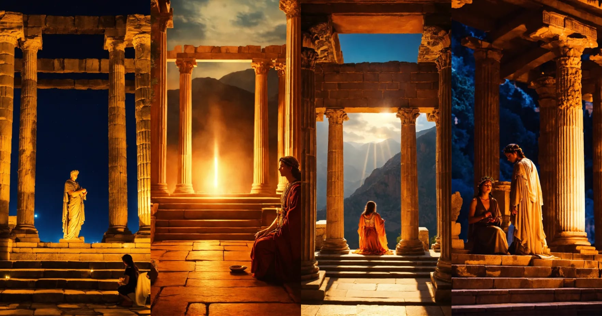 Lexica - The oracale of delphi praying in the temple of apollo ...