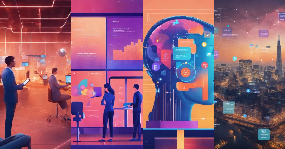 Lexica - Generate a series of images illustrating the integration of AI ...