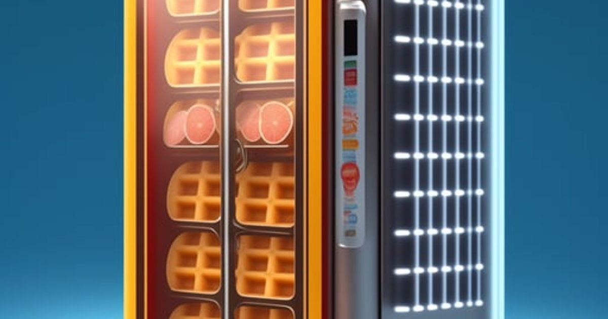 Lexica - A waffle vending machine, cute. Concept art illustration