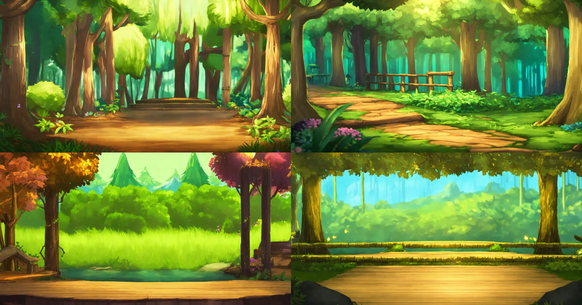 Lexica - Forest arena background duel stage
