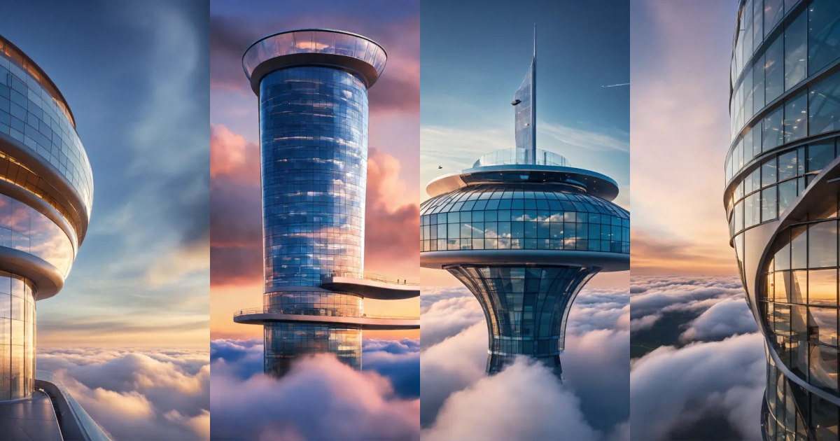 Lexica - Modern Control Tower, modern, futuristic, literally flying ...