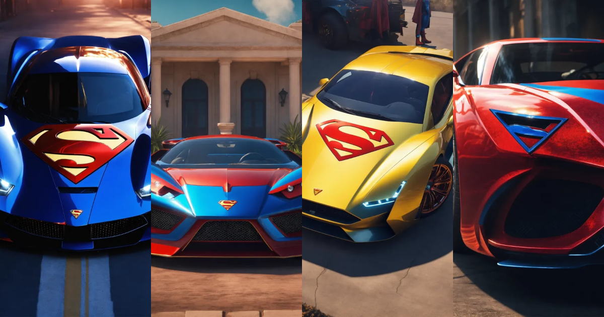 Lexica - Superman as a exotic car, 8k, realistic, front view