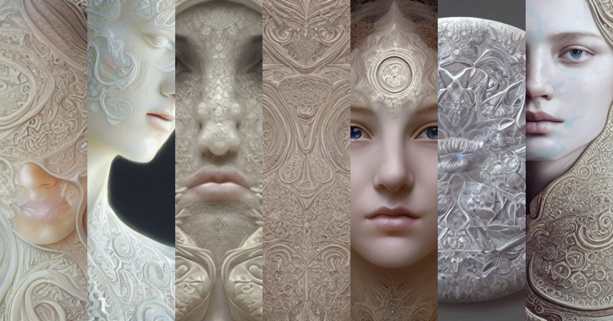 Lexica - Opalescent marble portrait, up close, shallow depth of field ...