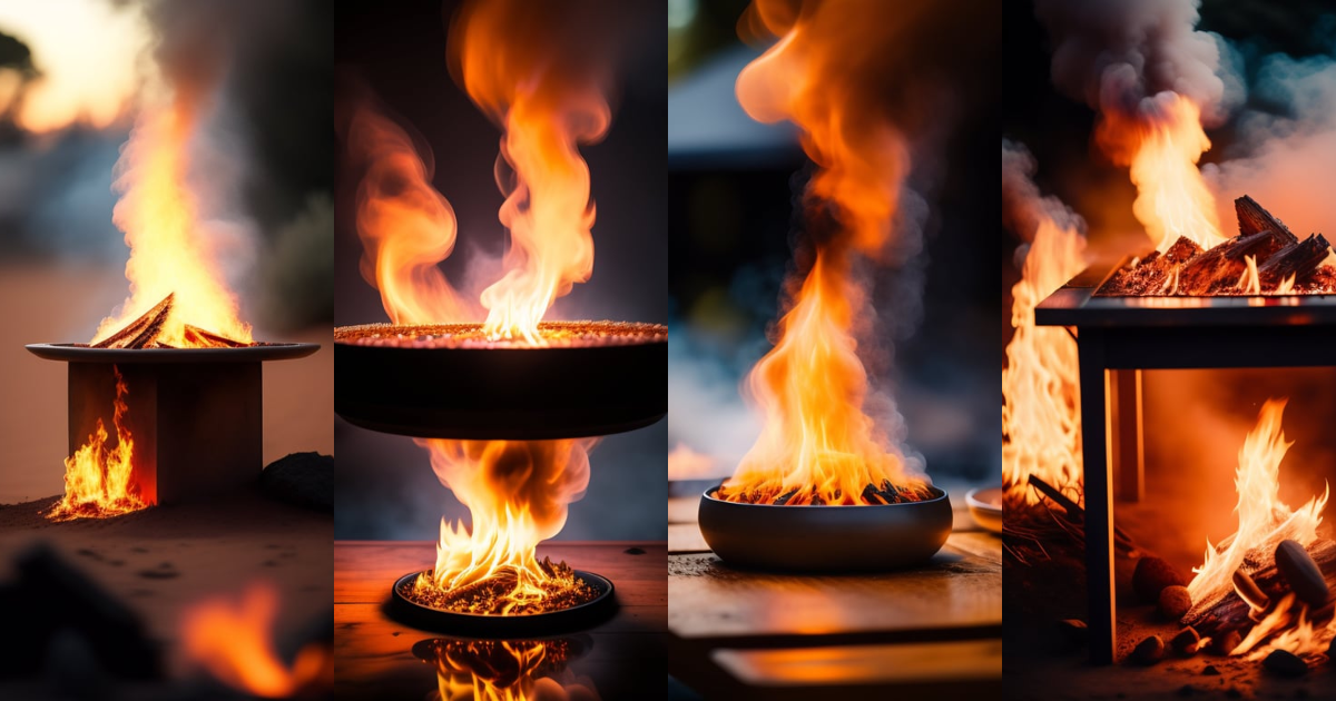 Lexica - Photo of a table on fire