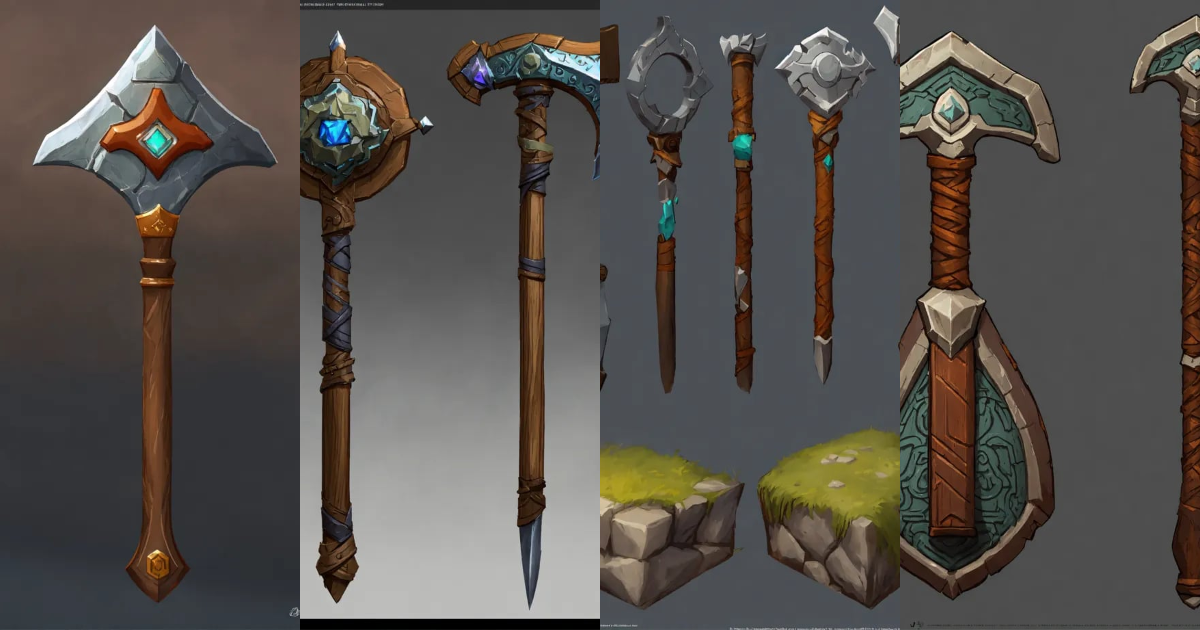 Lexica - Stylized Stone Hatchet concept art