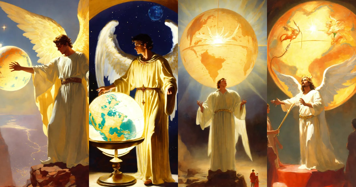 Lexica - Satan disguised as an Angel of light a globe planet in his ...