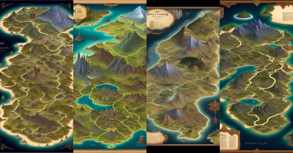 Lexica - An illustrated fantasy country map, tabletop game, detailed ...
