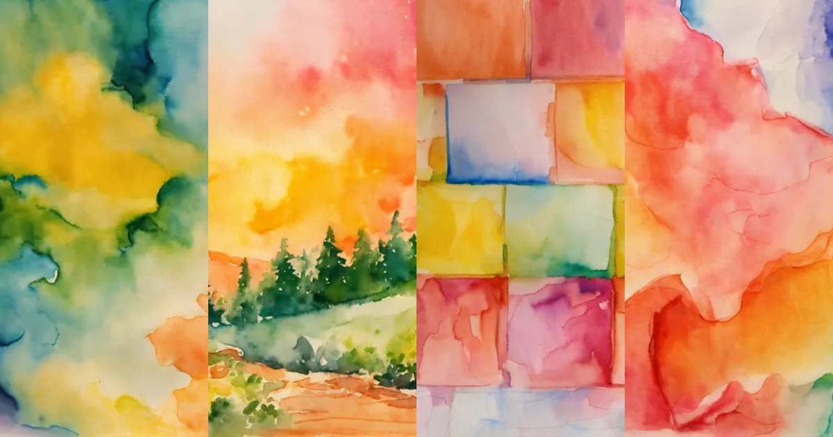 Lexica - A multi colored watercolor painting on full sheet of crinkled ...