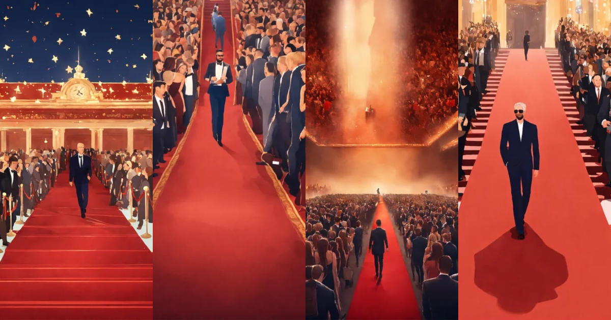 Lexica - Generate an image of a famous celebrity walking on a red ...