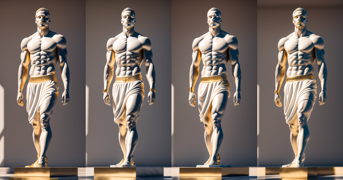 Lexica - A statue made of white marble with gold veins, of steph curry ...